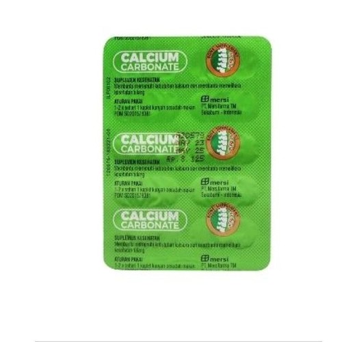 Calcium Carbonate 500 Mg 10 Tablet Mersi - Alodokter Shop