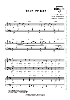 Himlen i min famn (Carola) - SAB | Notebutikken