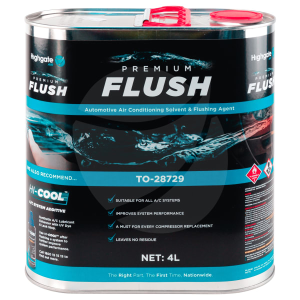 FLUSH SOLVENT, 4L CAN, PREMIUM, HI-COOL FLUSH, R134A, R12, NON ...