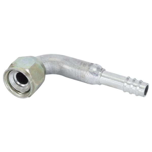 HOSE FITTING, BARB, FF, 90 DEG, #8, #6, ALUMINIUM, STEP-DOWN