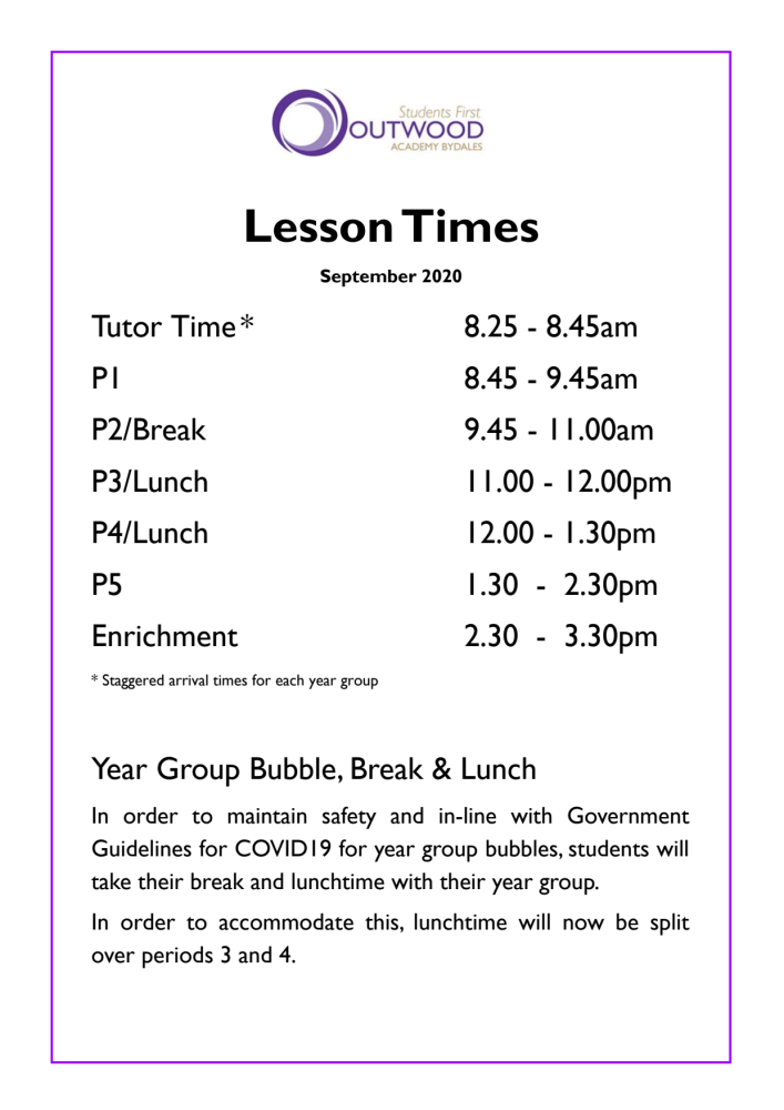 School Day - Outwood Academy Bydales