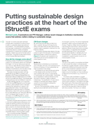 Putting sustainable design practices at the heart of the IStructE exams ...