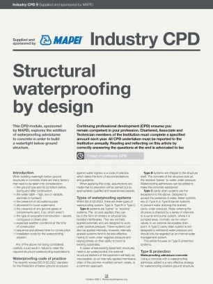 Industry CPD: Structural waterproofing by design - The Institution of ...