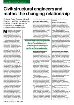 Civil/structural engineers and maths: the changing relationship - The ...