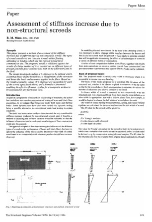 Assessment of Stiffness Increase due to Non-Structural Screeds - The ...