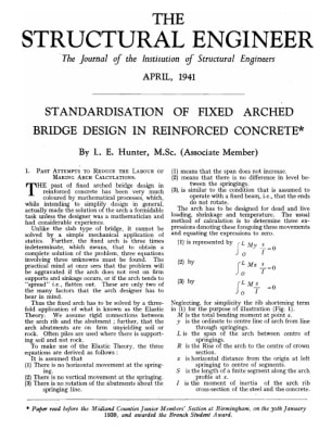 Standardisation of fixed arched bridge design in reinforced concrete ...