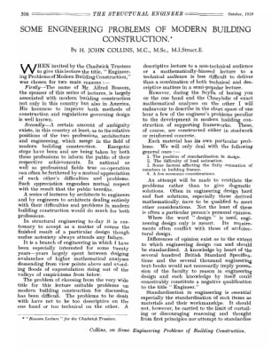 Some Engineering Problems of Modern Building Construction - The ...