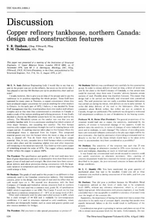 Discussion on Copper Refinery Tankhouse, Northern Canada: Design and ...