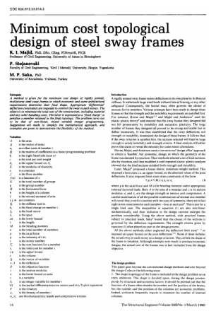 Minimum Cost Topological Design of Steel Sway Frames - The Institution ...