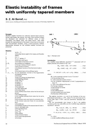 Elastic Instability of Frames with Uniformly Tapered Members - The ...