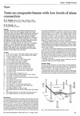 Tests on Composite Beams with Low Levels of Shear Connection - The ...