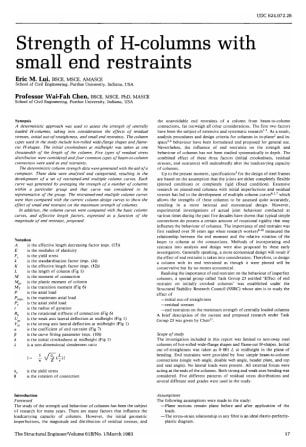 Strength of H-Columns with Small End Restraints - The Institution of ...
