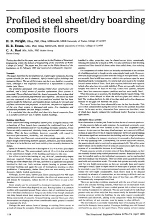 Profiled Steel Sheet/Dry Boarding Composite Floors - The Institution of ...