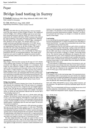 Bridge Load Testing in Surrey - The Institution of Structural Engineers