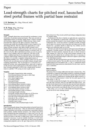 Load-Strength Charts for Pitched Roof, Haunched Steel Portal Frames ...