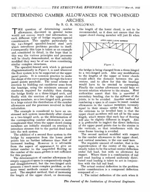 Determining Camber Allowances for Two Hinged Arches - The Institution ...