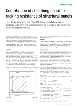 Contribution of sheathing board to racking resistance of structural ...