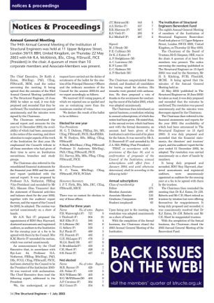 Notices and Proceedings - The Institution of Structural Engineers