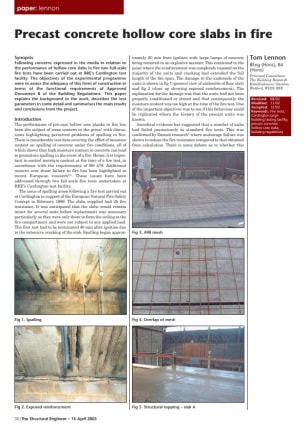 Precast concrete hollow core slabs in fire - The Institution of ...
