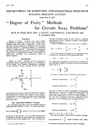 "Degree of Fixity" Methods for Certain Sway Problems - The Institution ...