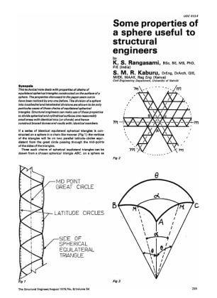 Some Properties of a Sphere Useful to Structural Engineers - The ...