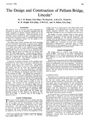 The Design and Construction of Pelham Bridge, Lincoln - The Institution ...