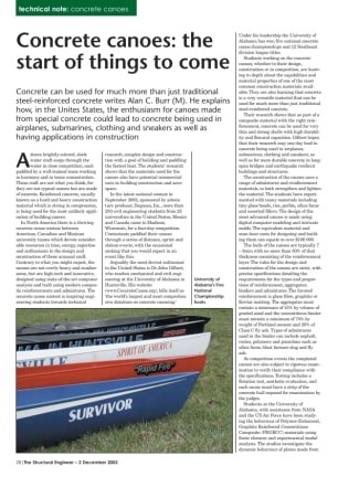technical note: concrete canoes - The Institution of Structural Engineers