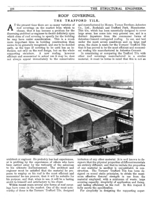 Roof Coverings. The Trafford Tile - The Institution of Structural Engineers