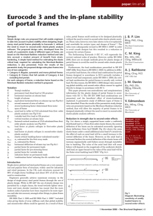 Eurocode 3 and the in-plane stability of portal frames - The ...
