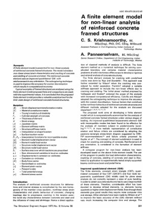 A Finite Element Model for Non-linear Analysis of Reinforced Concrete Framed Structures - The ...