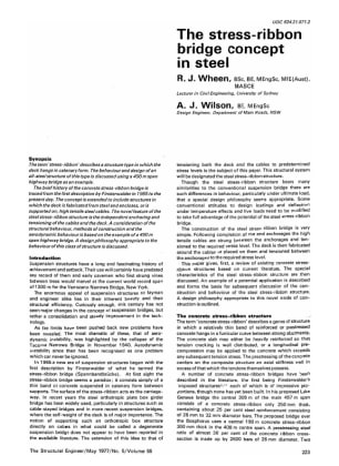 The Stress-ribbon Bridge Concept in Steel - The Institution of ...