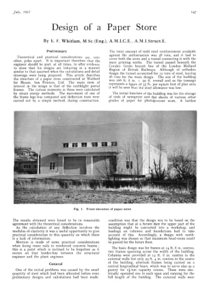 Design of a Paper Store - The Institution of Structural Engineers