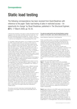 Static load testing - The Institution of Structural Engineers