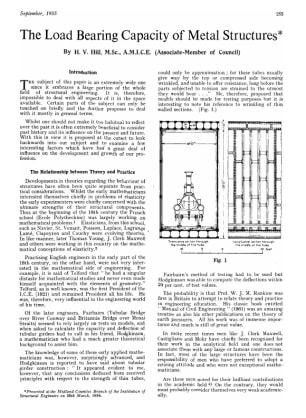 The Load Bearing Capacity of Metal Structures - The Institution of ...