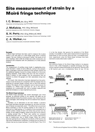 Site Measurement of Strain by a Moiré Fringe Technique - The ...