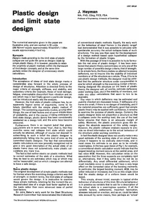 Plastic Design and Limit State Design - The Institution of Structural ...