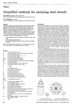 Simplified Methods for Analysing Steel Strands - The Institution of ...