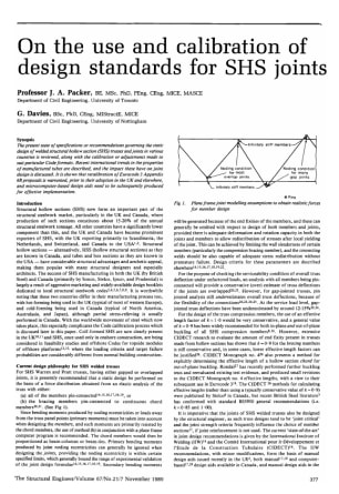 On the Use and Calibration of Designg Standards for SHS Joints - The ...