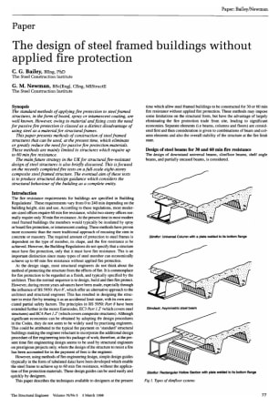 The Design of Steel Framed Buildings Without Applied Fire Protection ...