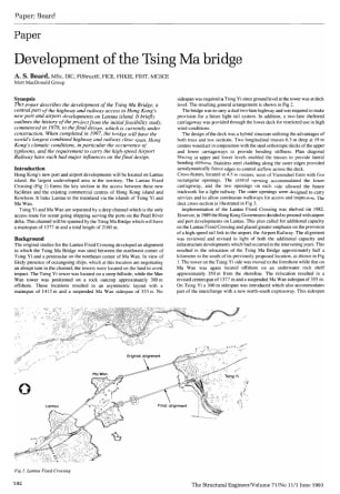 The Development of the Tsing Ma Bridge - The Institution of Structural ...