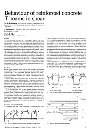Behaviour of Reinforced Concrete T-Beams in Shear - The Institution of ...