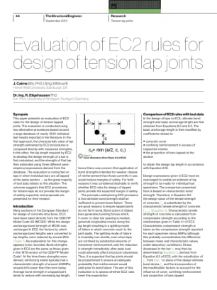 Evaluation of EC2 rules for design of tension lap joints - The ...