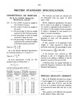 British Standard Specification. Consistency of Mortar - The Institution ...