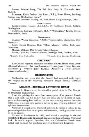 Memoir - Bertram Lawrence Hurst - The Institution of Structural Engineers