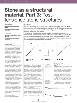 Stone as a structural material. Part 3: Post-tensioned stone structures ...