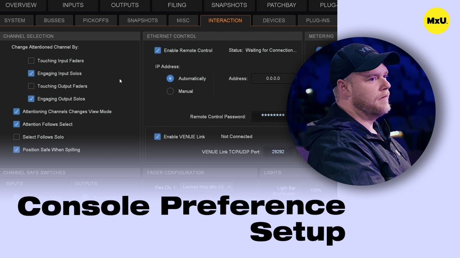 Console Preference Setup - MxU