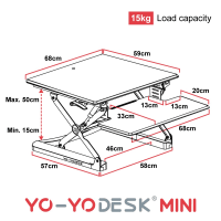 Yo-Yo DESK® MINI Sit-Stand Desk | Desk Riser | Designed for Single ...